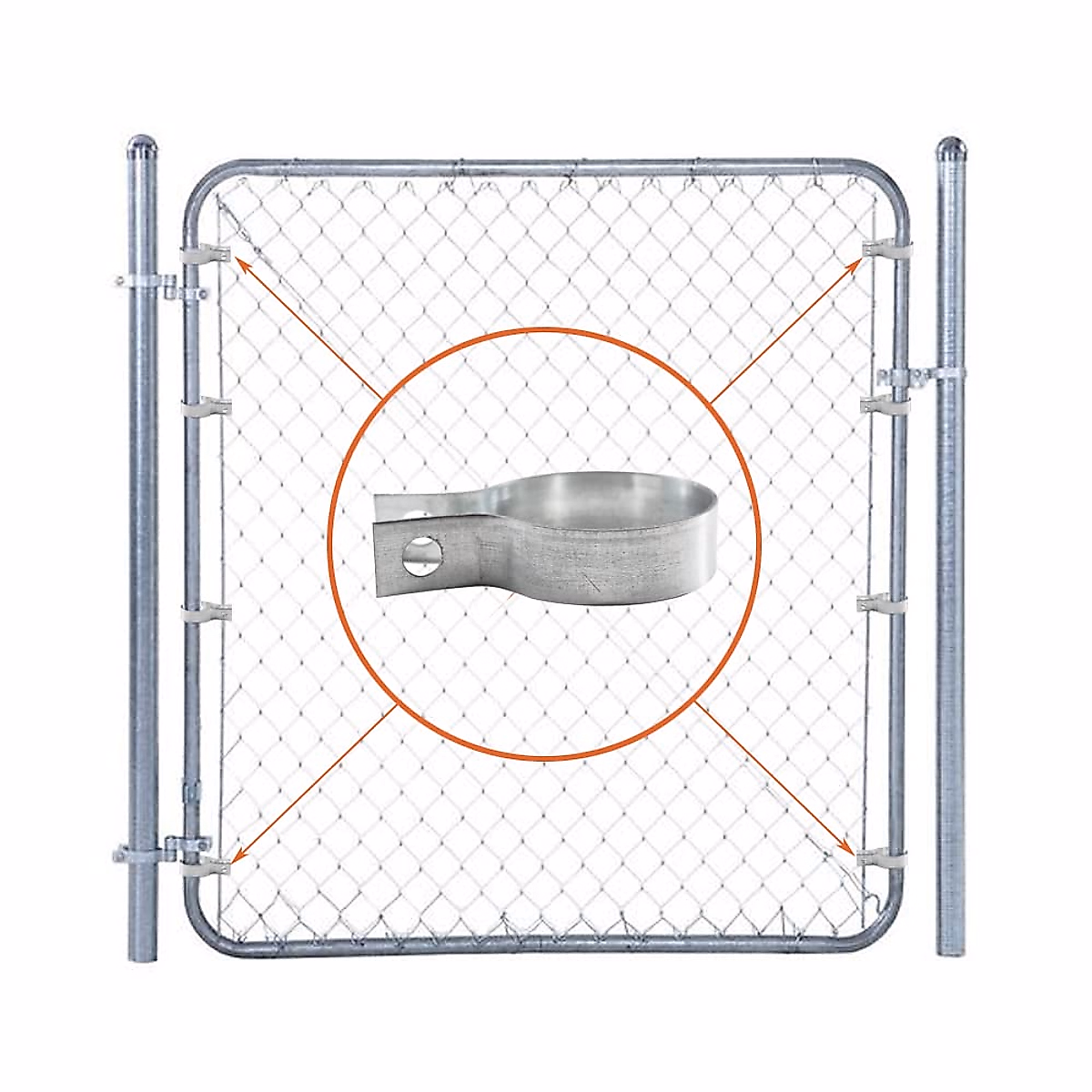 Wdwlbsm 16 Pcs Brace Bands Chain Link Fence, Galvanized Steel Chain Link Brace Band Use for 1-7/8" Outside Diameter Post/Pipe, Gate, Fences Panels