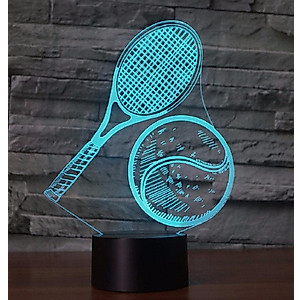 FXUS 3D Tennis Night Light Remote Control Touch Switch 16 Color Change LED Table Desk Lamp Home Decoration Toy Birthday Children Gift