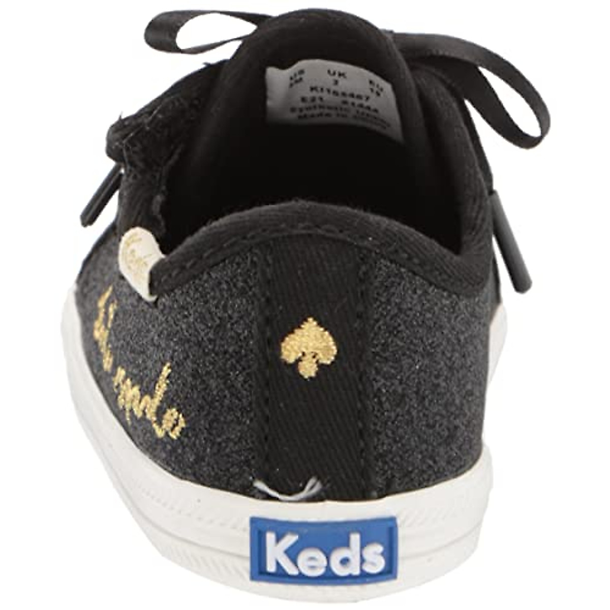 Keds Baby Kickstart Crib Sneaker, Black, 3 US Unisex Infant