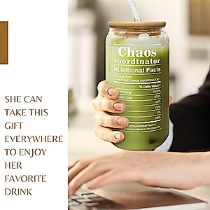 Thank You Gifts for Women, Boss, Coworker, Manager, Office, Teacher, Nurse, Her, Mom - Chaos Coordinator Gifts - Coworker Birthday Gifts, Boss Lady Gifts for Women - Teacher Gifts - Office Can Glass