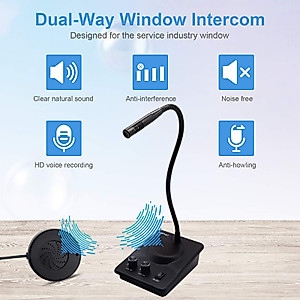 CallToU Window Speaker Intercom System and Counter Intercom for Bank Hospital Office Store Bus Station Ticket Booth Window