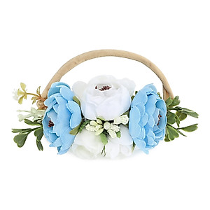 Durio Tutu Dresses for Toddler Girls Birthday Outfit Girl Baby Girl Tulle Dress Infant Dress with Flower Headband Dusty Blue 6-9 Months