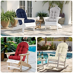 BayHomes Adirondack Chair Cushion,44 Inches Waterproof High Back Outdoor Chair Cushions with Non-Slip Bottom,High Back Patio Chair Cushions,Rocking Chair Cushions Outdoor with Lace-up