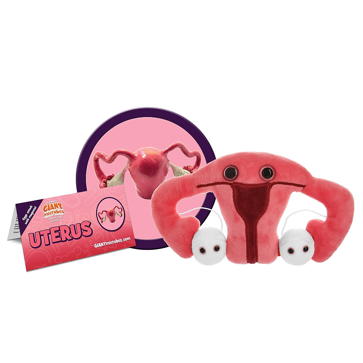GIANTmicrobes Uterus Plush Toy, Uterus Stuffed Animal, Uterus Gifts, Uterus Plush, Hysterectomy Gifts, Endometriosis Gifts, Gynecologist Gifts,Obgyn Gifts, Feminist Gifts, Fertility Gift,Get Well Gift