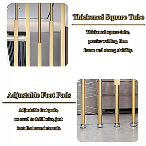 Elitix 1 Pc Wall Partition Room Divider Floor to Ceiling, 70 to 300 Cm Tall Modern Privacy Screens Post, Small Space Decor Divider Column for Home Office(Gold,180cm(5.9ft))