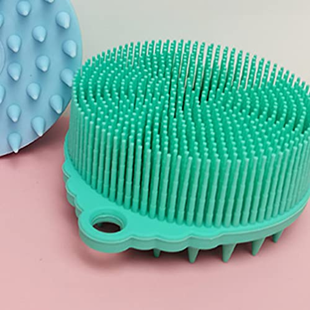 Silicone Sensory Brush Scalp Scrubber Silicone BER Dual-Sided Bath Shower Loofah Shampoo Scalp Brush Massager Body Cleansing Brush for Gentle Exfoliation Massage Scalp Scrub