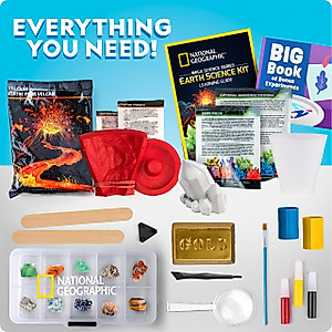 NATIONAL GEOGRAPHIC Earth Science Kit – 100+ Science Experiments & Activities for Kids, Crystal Growing, Volcano Science Kit, Rock Collection, STEM Project Toy for Boys & Girls (Amazon Exclusive)