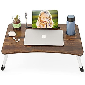 Laptop Stand for Bed，Folding Bedtray Table ,Notebook,Cup and Phone Holder,Portable Laptop Desk Watching and Eating for Bed,Couch,Floor