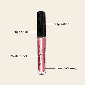 EPILYNX by Dr. Liia Vegan Moisturizing, Long Lasting Lip Gloss - Satin & Glitter - Allergen Free for Sensitive Skin - Shimmer Pink