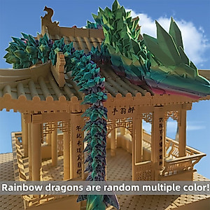 AXICIR 3D Printed Dragon 24inch Beautiful Flexible Crystal Dragon Figurine Decor Easter Basket Stuffers (Dragon)