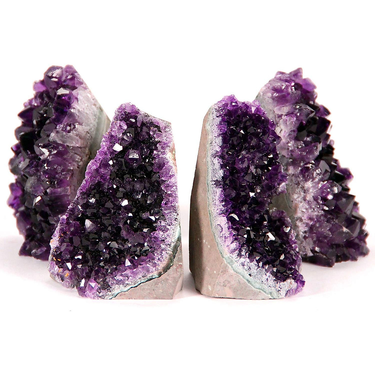 1 to 1.5 pounds of beautiful deep Purple Crystals Geode from Uruguay. + Free Bonus 3 inch Selenite Wand. Premium Purple Amethyst Crystal GEODE Cluster. Natural Healing crystals.
