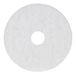 Boardwalk Polishing Floor Pads, 16" Diameter, White, 5/Carton