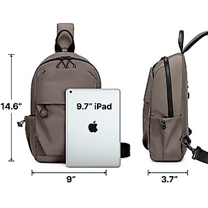 CANTLOR Men Small Sling Bag Crossbody Backpack Travel Daypacks Chest Pack Lightweight Outdoor Shoulder Bag One Strap