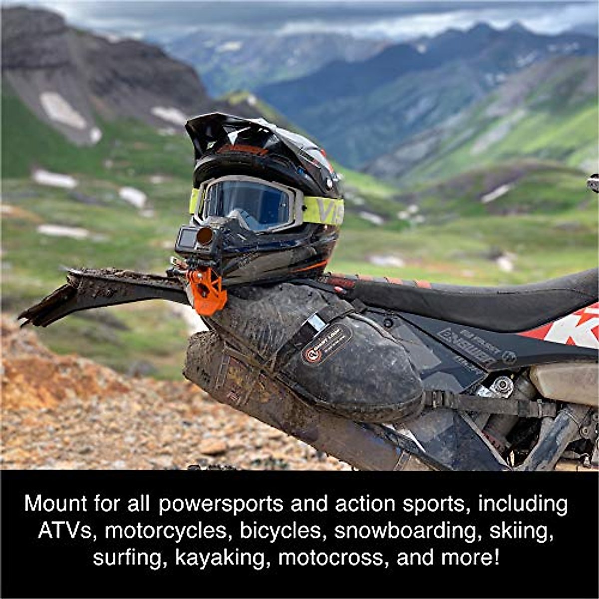 Dango Design Gripper Mount - Universal Clamp Mount for Action Cameras, Use as a Mount on Motorcycle, Powersports Helmets & More - Action Orange