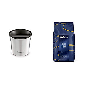 Breville Knock Box (BCB100 Silver) and Lavazza Super Crema Whole Bean Coffee Blend (2.2 lbs)