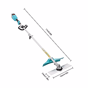 RustyVioum 1300W Electric Lithium Battery Lawn Trimmer, Portable Hand-held Shrub Orchard Pruning Machine, Cordless Garden Lawn Mower Strimmer Brushless Motor, Green