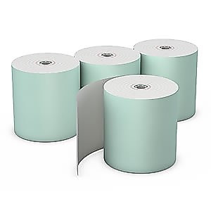 AmerCare 3 1/8 Inches x 230 Feet Green Thermal Register Rolls with 7/16 Inch ID Core, 1 Ply, Case of 50