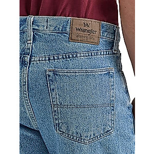 Wrangler Authentics Men's Classic Relaxed Fit Five Pocket Jean Short, Light Stonewash, 38