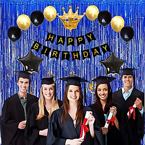 Foil Fringe Curtain Party Decorations - Red Blue Metallic Tinsel Photo Booth Backdrop Party Steamers Curtains for Birthdays Christmas New Years Valentines Bachelorette Parties