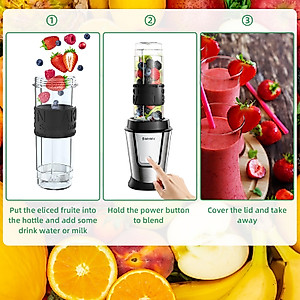 BioloMix Blender and Food Processor Combo, 700W Portable Juicer,Personal Blender,Meat Grinder,Food Processor and Blender,Coffee Spice Grinder, Meat Chopper,Smoothies, Fruits Mixer