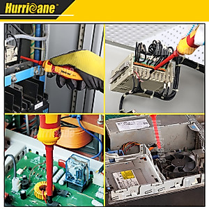 HURRICANE 1000V Insulated Electrician Screwdriver Set, All-in-One Premium Professional 13-Pieces CR-V Magnetic Phillips Slotted Pozidriv Torx Screwdriver