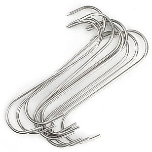 MAHIONG 40 PCS 6.3 Inch Meat Hooks, Stainless Steel S-Shaped Butcher Hook Smoking Hook Meat Processing for Hanging, Drying, BBQ, Chicken, Ribs