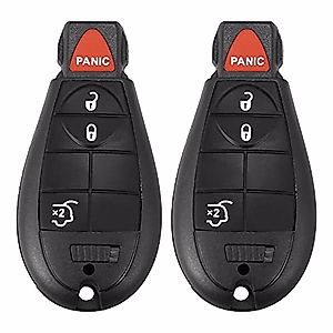 X AUTOHAUX 2pcs Replacement Keyless Entry Remote Car Key Fob M3N5WY783X 433Mhz for Jeep Grand Cherokee 2008-2013 for Commander 08-10 4 Buttons with Door Key IYZ-C01C