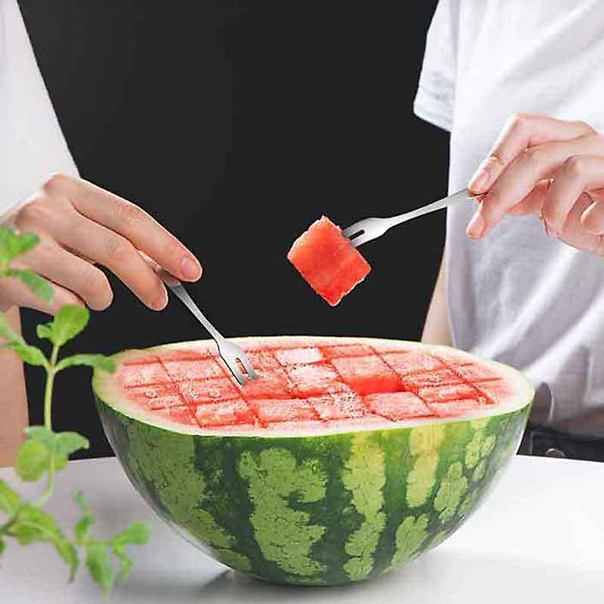 TBESTOACC Watermelon Slicer, 304 Stainless Steel Watermelon Cutter, Quickly Safe Cutter Slicer, Fruit Carving Tools for Kitchen