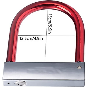 DULASP Anti-Theft Lock Bike U Lock Heavy Duty U Lock with Keys for Bikes Electric Bikes and Scooters Internal Bicycle U-Shaped Lock