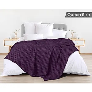 Utopia Bedding Plum 100% Cotton Waffle Blanket 300 GSM [Queen - 90x90 Inch] Soft Lightweight Breathable Bed Blanket for All Season