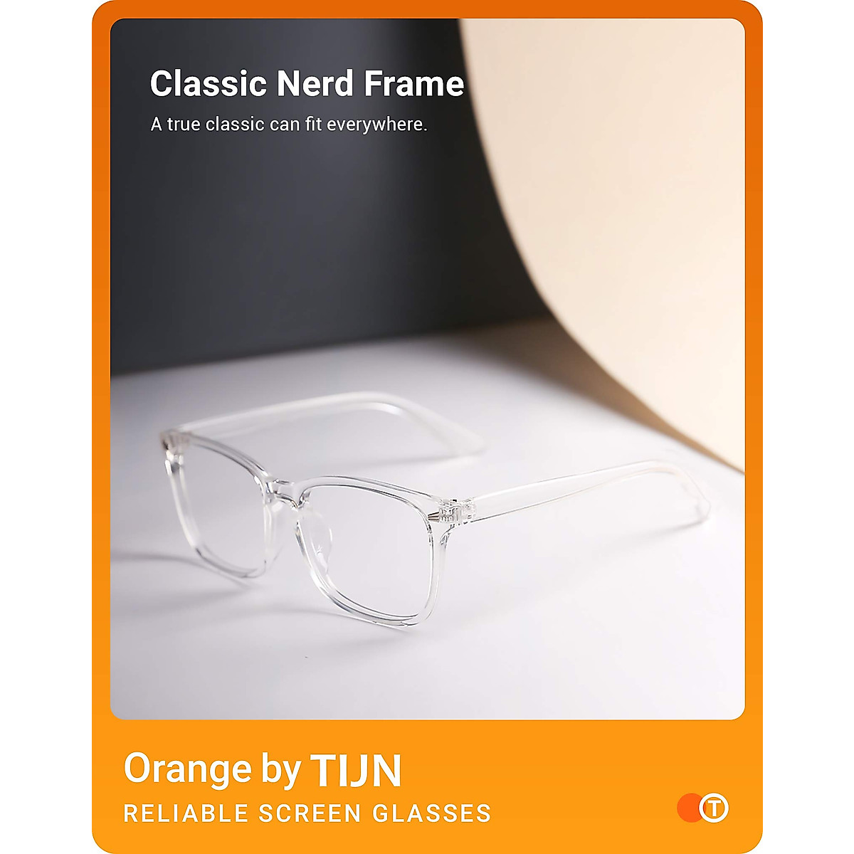 TIJN Unisex Stylish Square Non-Prescription Eyeglasses Glasses Clear Lens Women Men Eyewear