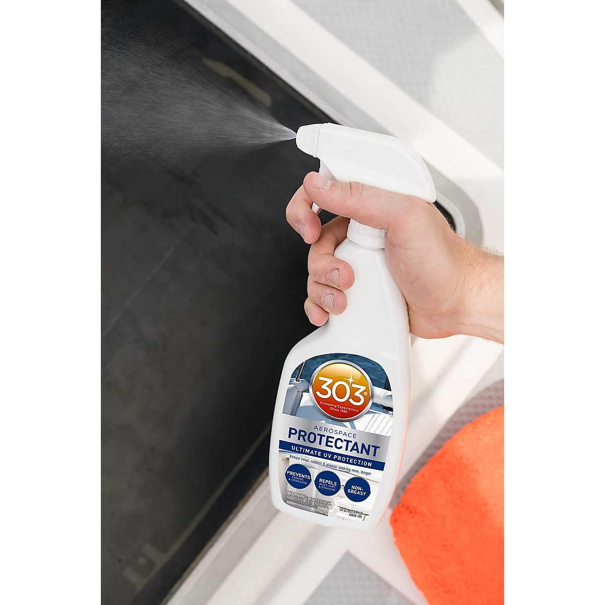 303 Marine Aerospace Protectant - Provides Superior UV Protection, Repels Dust, Dirt, and Staining, Dries To A Matte Finish, Restores & Maintains, 16oz (30340CSR) Packaging May Vary