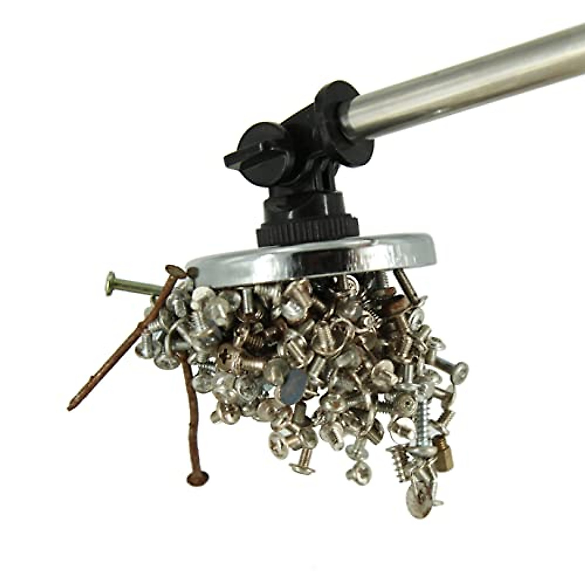 Telescopic magnetic pick-up tool that extends a 7.48"-39.5", 20 lb. magnetic bar. With a lanyard. Larger suction surface and more stable suction.