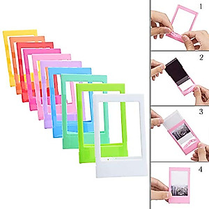Sunmns Colorful Bundle Kit Accessories Set Compatible with Instax Mini 12 11 9 8 90 70 Camera, Accessory Include Film Stickers, Desk Frames, Hanging Frame