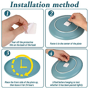 30 Pcs Small Plate Hangers Invisible Plate Hangers for The Wall Self-Adhesive Wall Hanging Hooks Decorative Plate Holders for Display Versatile Wall Plate Hanger for Pictures, Home, Office, Kitchen
