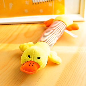 Cute Pet Dog Cat Plush Squeak Sound Dog Toys Funny Fleece Durability Chew Molar Toy Fit for All Pets Elephant Duck Pig (A)