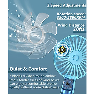 HonHey Handheld Fan Super Mini Personal Fan with Rechargeable Battery Operated and 3 Adjustable Speed Portable Hand Held Fan Eyelash Fan for Girls Women Kids Outdoor Travelling Indoor Office Home (pink)