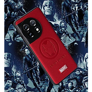 TinPlanet Superhero Slim Thin Case for OnePlus 11 (2023) - Iron, Red