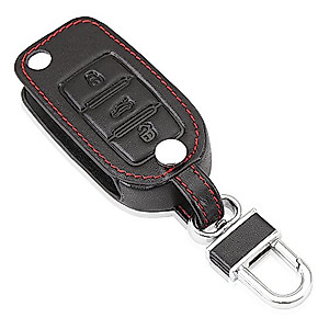 AndyGo Leather Key Cover Case Bag Keyless Fit for Volkswagen Tiguan Vw Jetta Mk6 Golf Polo Passat Cc Bora Skoda Fabia Octavia Superb