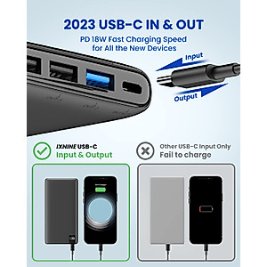 IXNINE Portable Charger Power Bank - 22.5W Fast Charging USB C Battery Pack 10000mAh Slim Portable Phone Charger for Cell Phone Tablet