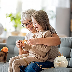 Sleepy Sheep Ceramic Yarn Bowl 6.69 x 4.72 Inch Large Decorative Yarn Holder Knitting Yarn Ball Holder Handmade Craft Knitting Bowl Crocheting Accessories and Supplies Organizer With12 Crochet Hooks