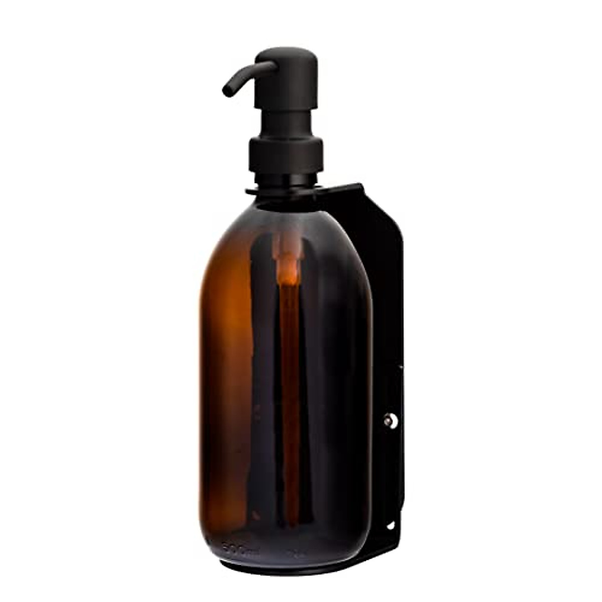 Black Single Wall Mounted Soap Dispenser for Bathroom - Fully Adjustable Hand Soap Holder, Made from Thick Stainless Steel for Commercial and Home use, Just add Any Bottles You Like - KUISHI