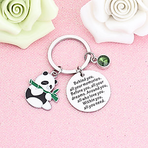FEELMEM Animal Panda Bear Jewelry Behind You All Your Memories Panda Charm Keychain Spirit Animal Gift Panda Lovers Gift for Friends (Panda-ky)