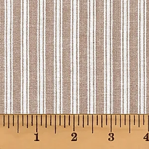 Oatmeal Ticking Stripe Cotton Homespun Fabric by JCS - Sold by The Yard