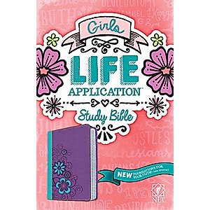 Tyndale NLT Girls Life Application Study Bible, TuTone (LeatherLike, Purple/Teal), NLT Bible with Over 800 Notes and Features, Foundations for Your Faith Sections