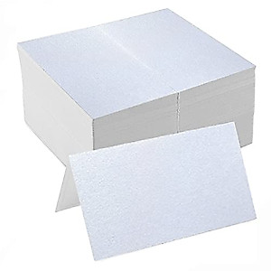 50 PCS White Table Cards,Textured Table Tent Cards Seating Place Cards for Weddings Banquets Dinner Parties 100 x 100 mm