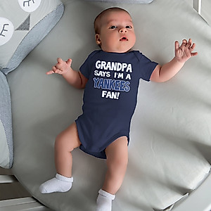NanyCrafts Baby's Grandpa says I'm a Yankees Fan Bodysuit 3 Months Navy