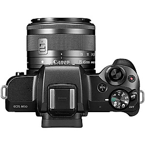 Canon EOS M50 Mirrorless Camera Kit w/EF-M15-45mm and 4K Video (Black) (Renewed)
