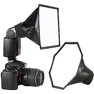 waka Flash Diffuser Light Softbox, [2 Pack] Speedlight Softbox Collapsible with Storage Pouch - 8" Octagon Softbox + 8"x6" for Canon, Yongnuo and Nikon Speedlight