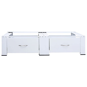 vidaXL Washing and Drying Machine Pedestal with Pull-Out Shelves White